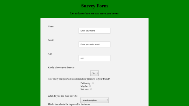 Center My Input Type survey Form HTML CSS The FreeCodeCamp Forum